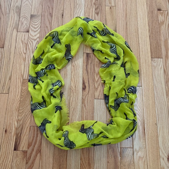 Accessories | Vibrant Lime Green Zebra Print Scarf | Poshmark